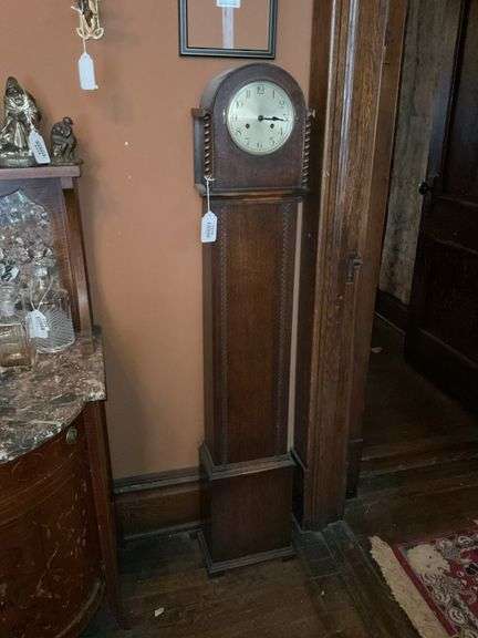 Floor clock in oak case w/ barley twist turnings 10x6x55 - Hurley Real ...