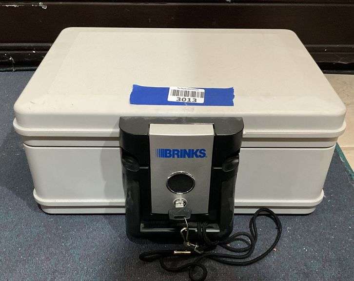 Brinks safe storage box w/ key - Hurley Real Estate & Auctions