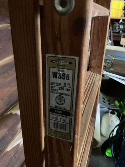 Werner 8' wooden step ladder - Hurley Real Estate & Auctions