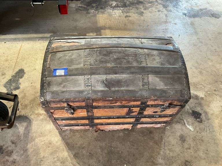 Antique camel back trunk - Hurley Real Estate & Auctions