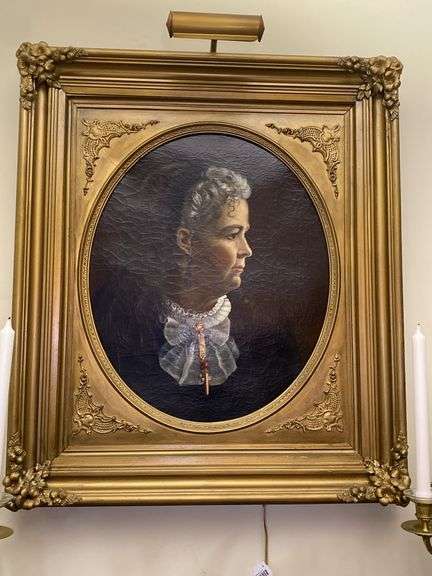 Portrait painting of Victorian lady wearing jabot - note her jewelry ...