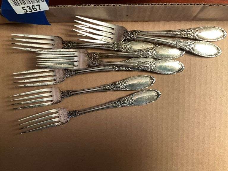 Eight Towle sterling Old Mirror forks - by the pc take eight - Hurley ...