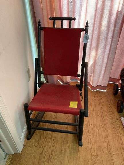 Victorian bamboo turned rocker - note unattached arm joint - Hurley ...