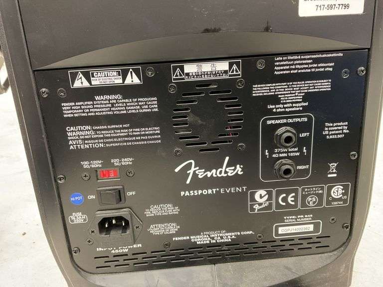 Fender passport Event sound system - Hurley Real Estate & Auctions
