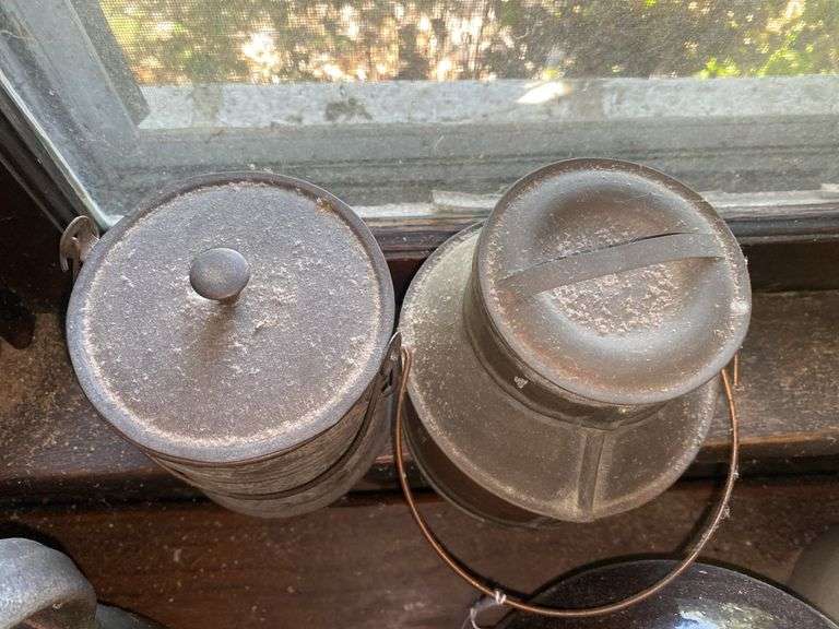 Tin berry bucket and milk pail - Hurley Real Estate & Auctions