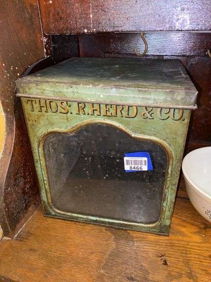 Thomas R. Herd & Co. Keystone Biscuit Works tin country store bin ...