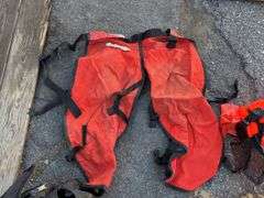 Husqvarna chainsaw safety helmet, echo chaps, 2 pairs of gloves and ...