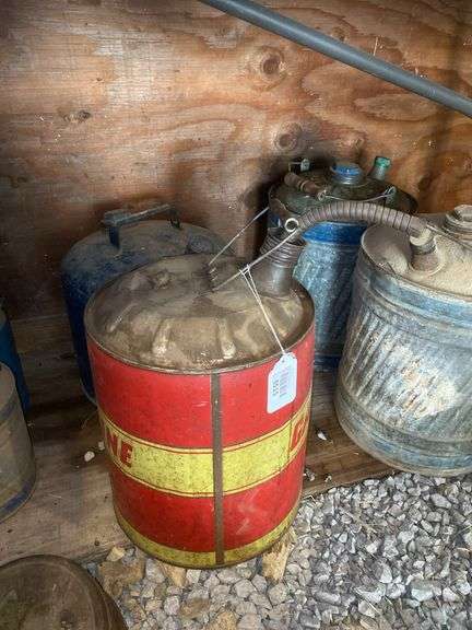 Two metal fuel cans - Hurley Real Estate & Auctions