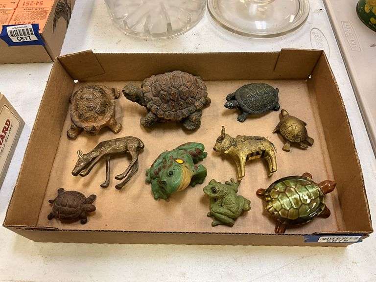 Flat of turtle, frog, and misc animal figures - Hurley Real Estate ...