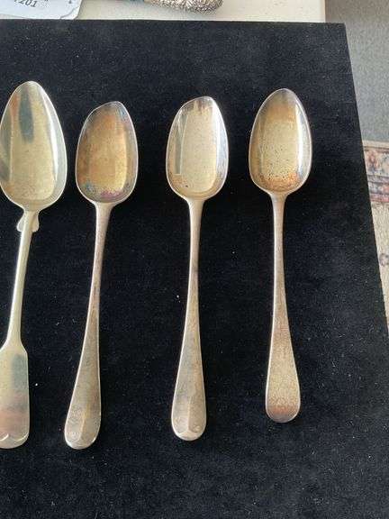 Six spoons w/ various hallmarks coin and sterling silver - Hurley Real ...