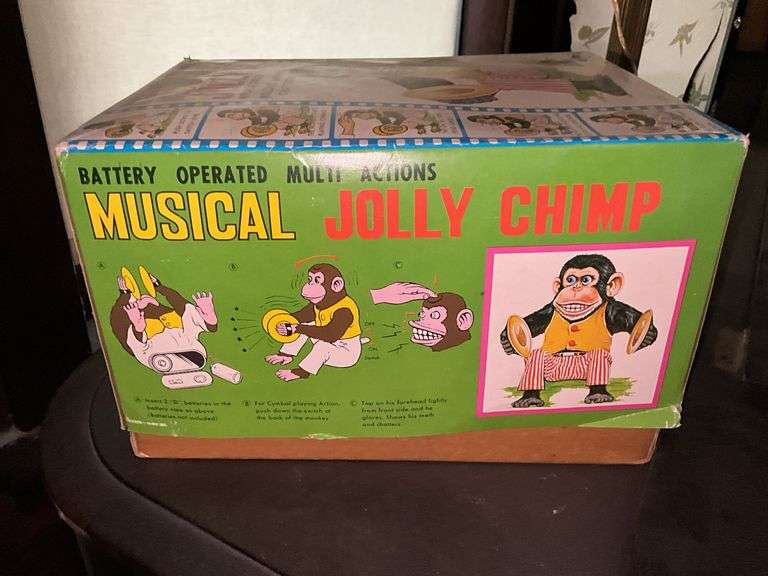 Musical Jolly Chimp battery op toy in original box - Hurley Real Estate ...