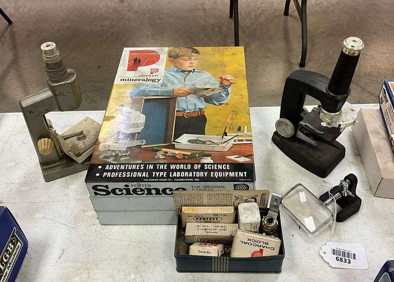Vintage toy science kit and microscopes - Hurley Real Estate & Auctions
