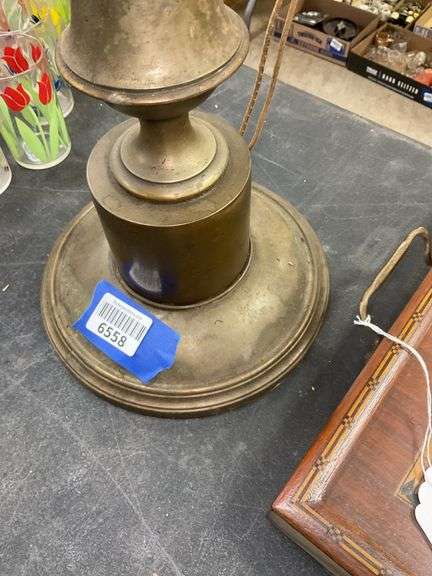 Early electric table lamp base - Hurley Real Estate & Auctions