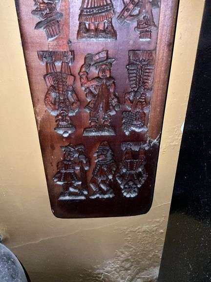 Carved wood cookie mold board - Hurley Real Estate & Auctions