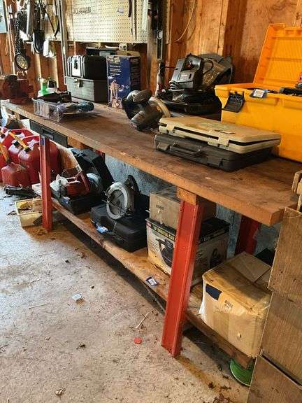 Work bench - vise not included - no contents 84x27.75x34.25 - Hurley ...