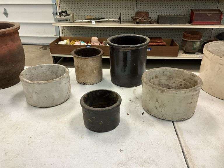 Five stoneware crocks - Hurley Real Estate & Auctions