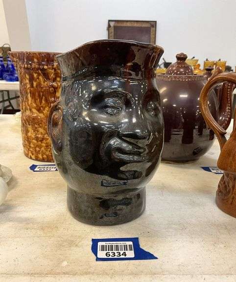 Rockingham glazed face jug pitcher - Hurley Real Estate & Auctions
