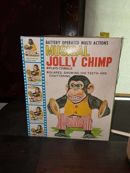 Musical Jolly Chimp battery op toy in original box - Hurley Real Estate ...