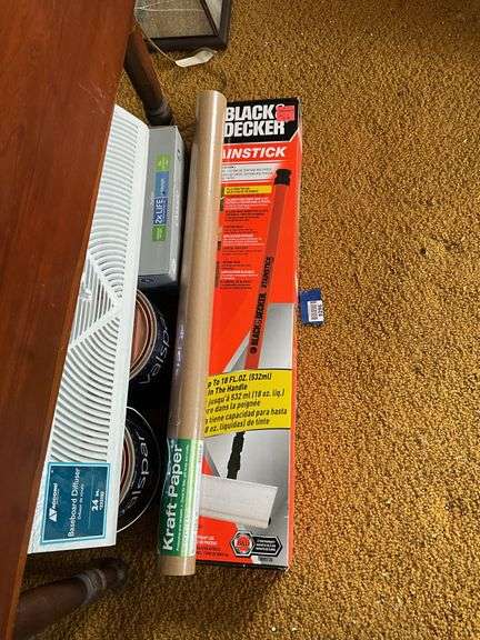 Black & Decker stain stick, kraft paper, baseboard diffuser, LED ...