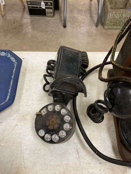 Two antique dial telephones w/ wooden box - Hurley Real Estate & Auctions