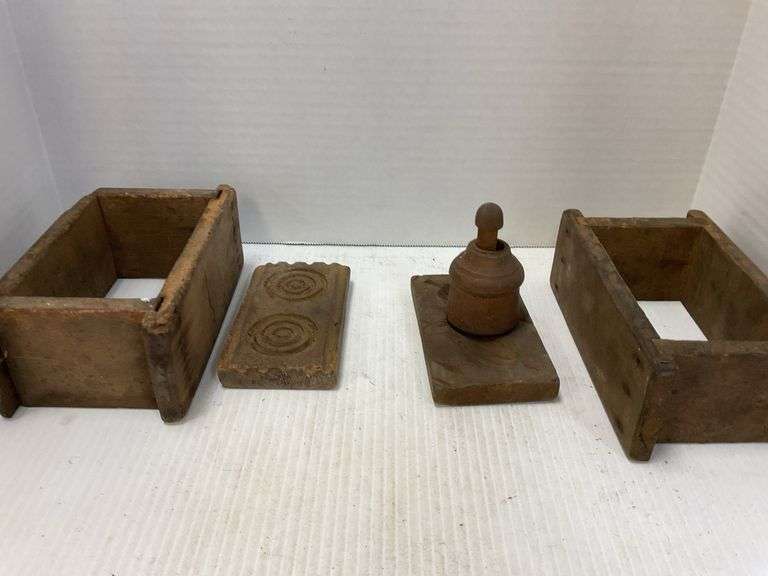 Three wooden butter molds - Hurley Real Estate & Auctions