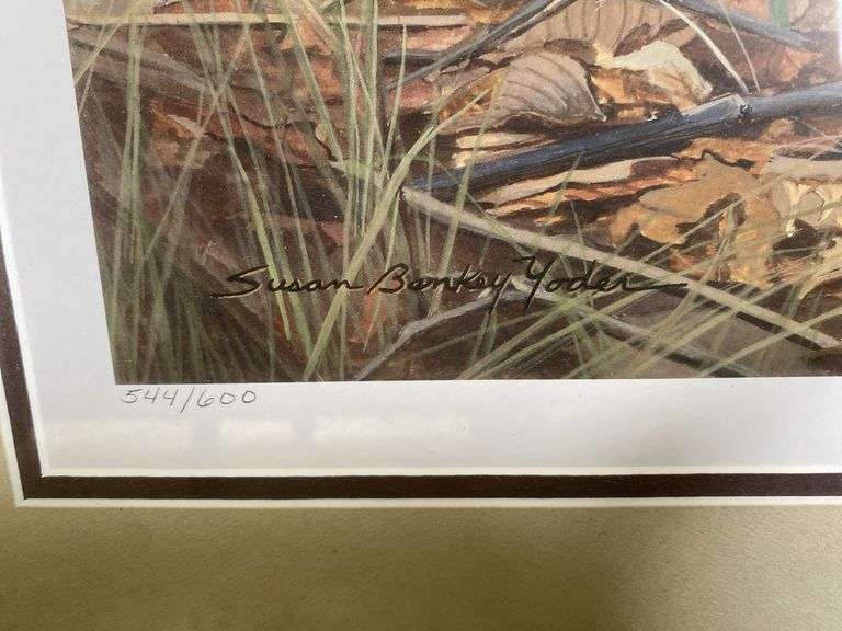 Susan Bankey Yoder limited edition print, brown rabbit, 544/600, framed ...