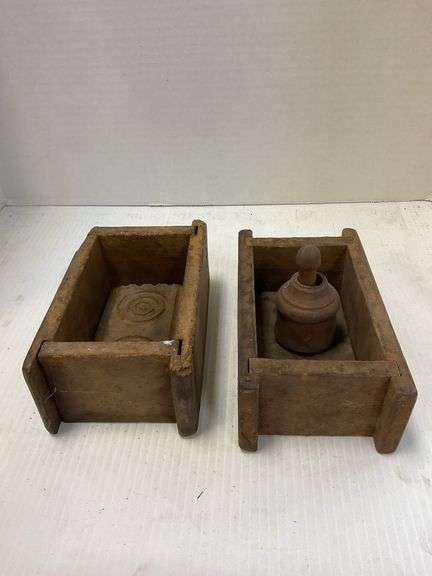 Three wooden butter molds - Hurley Real Estate & Auctions