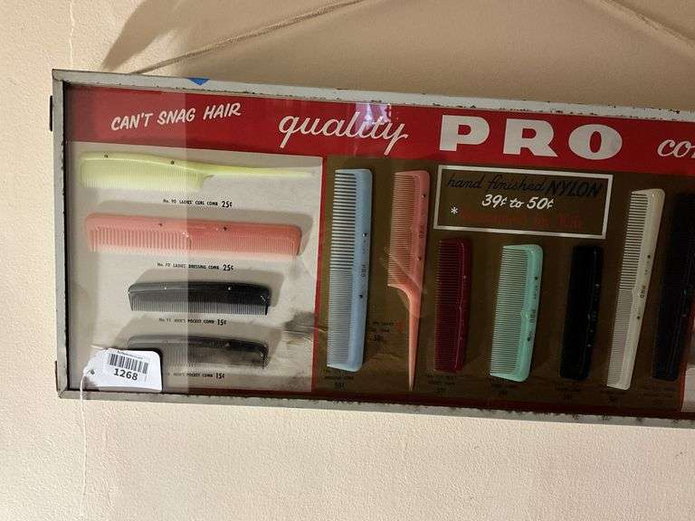PRO COMBS advertising barbershop display - Hurley Real Estate & Auctions