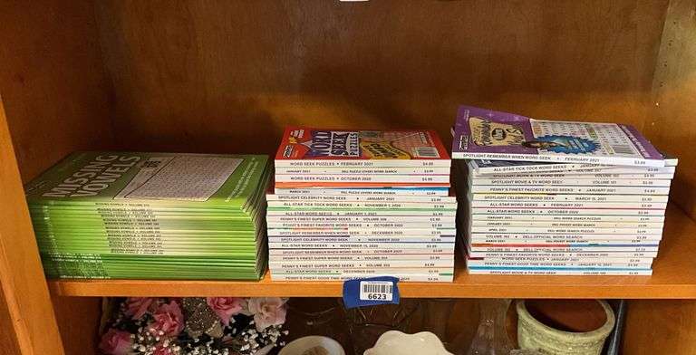 Contents of shelf: word puzzle books - Hurley Real Estate & Auctions
