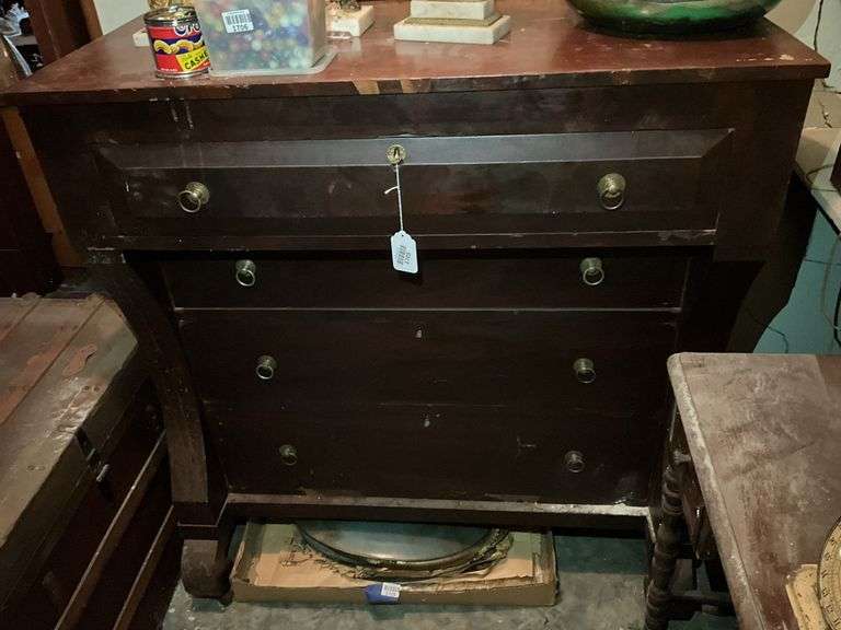 Empire chest of drawers, C-scroll feet - no contents 44x23x47 - Hurley ...