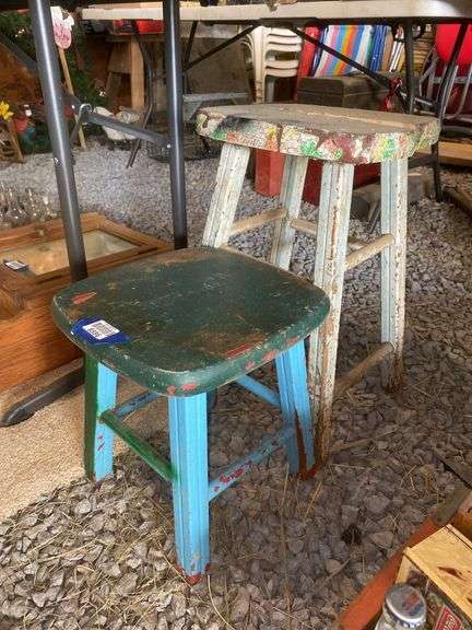 Two wooden stools - Hurley Real Estate & Auctions