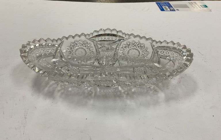 Cut glass relish dish - Hurley Real Estate & Auctions