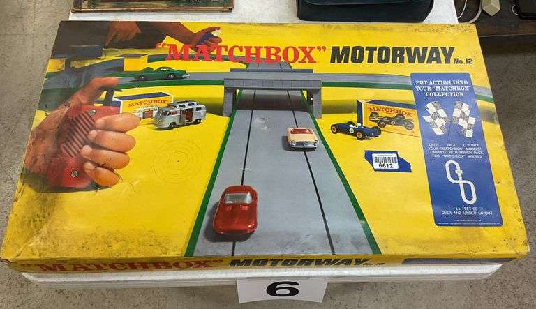 Vintage MATCHBOX MOTORWAY racing set in box - Hurley Real Estate & Auctions