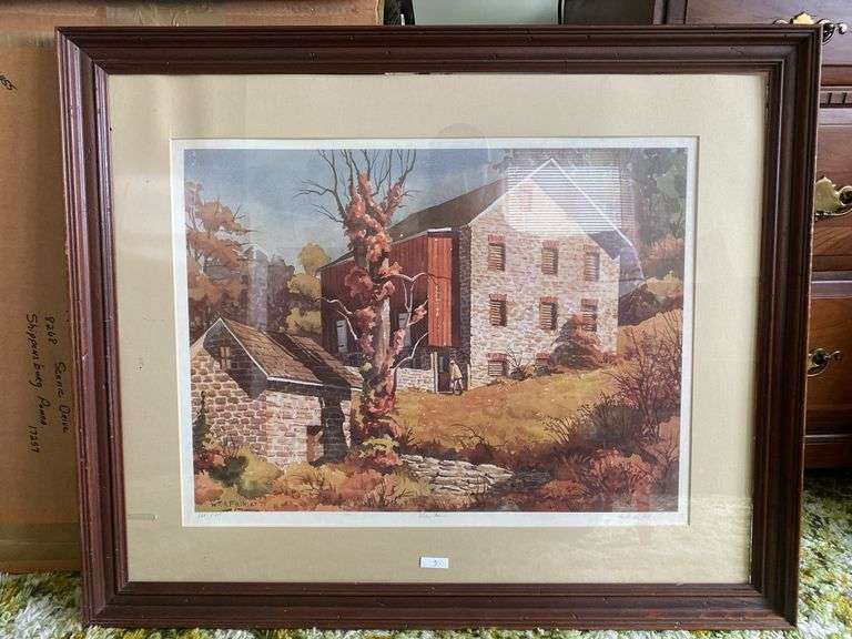 Wm. A. Falkler limited edition print, Wilis Barn, 169/600, framed 27x33 ...