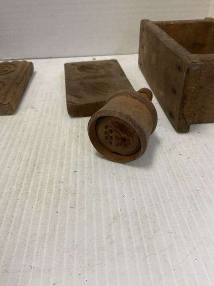 Three wooden butter molds - Hurley Real Estate & Auctions
