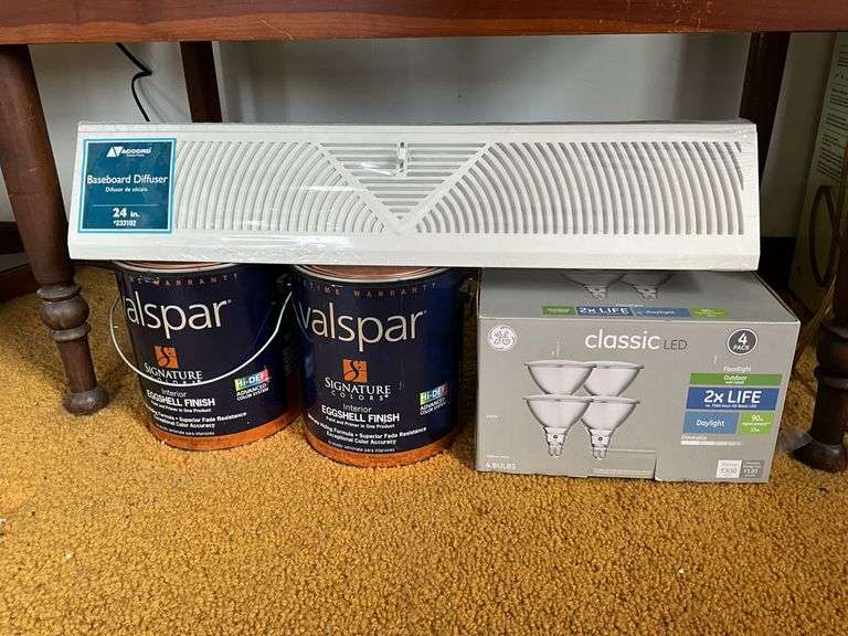 Black & Decker stain stick, kraft paper, baseboard diffuser, LED ...