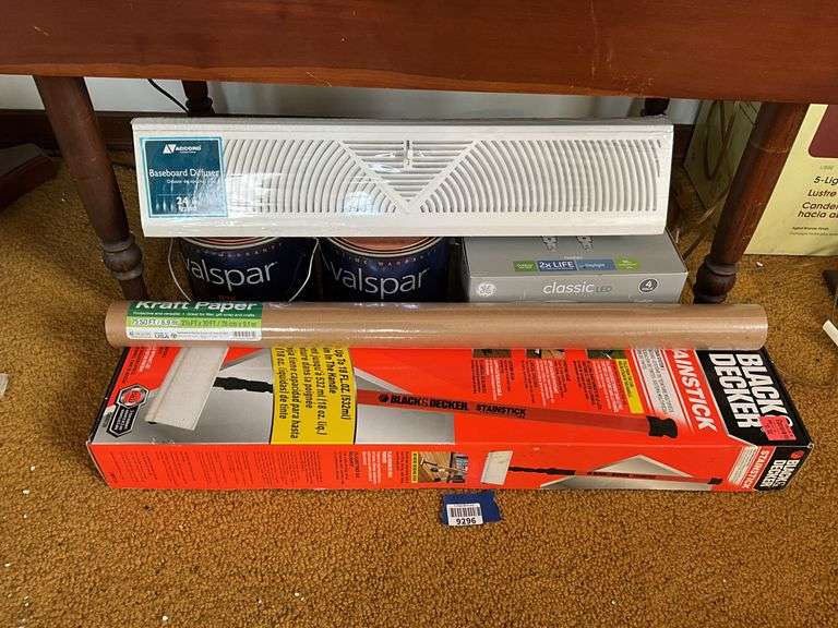 Black & Decker stain stick, kraft paper, baseboard diffuser, LED ...