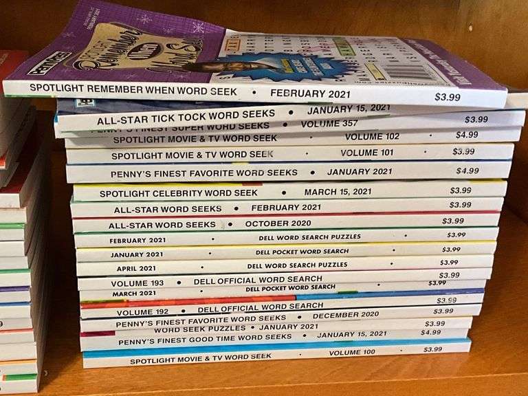 Contents of shelf: word puzzle books - Hurley Real Estate & Auctions