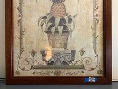J. Wiens print, folk art pineapple, framed 27x35 - Hurley Real Estate ...