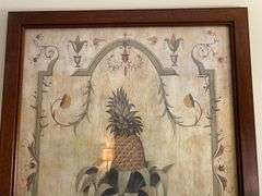 J. Wiens print, folk art pineapple, framed 27x35 - Hurley Real Estate ...