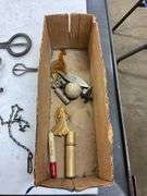 Collectibles lot including: marbles razor blade sharpener, jaw harps ...