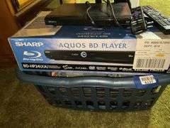 Sanyo FW32R19F and Element ELST5016S TVs, Sony DVD player, Sharp Blu-ray player, Symphonic DVD ...