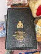 Combination floor lamp/stand/magazine rack w/ contents: clock, Teddy ...