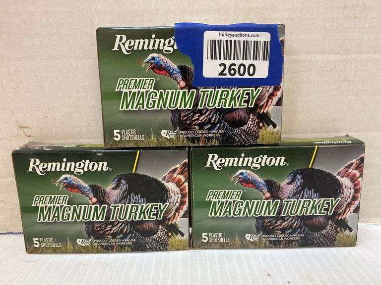 Three boxes of Remington 12 gauge 3" magnum turkey loads, by the piece ...