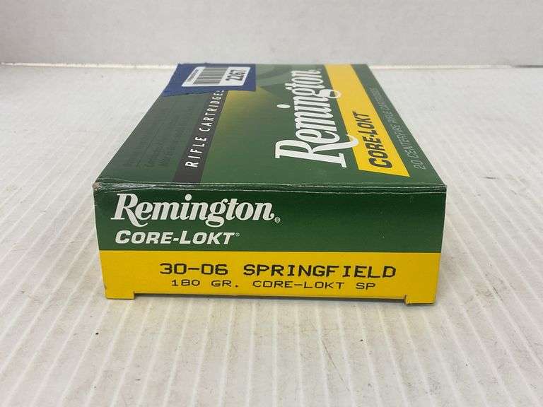 Box of Remington 30-06 SPRINGFIELD, 180 Gr. Core-Lokt SP - Hurley Real Estate & Auctions