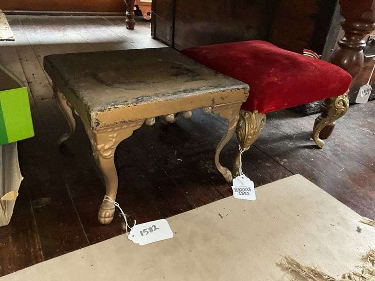 Two cast iron leg foot stools - Hurley Real Estate & Auctions