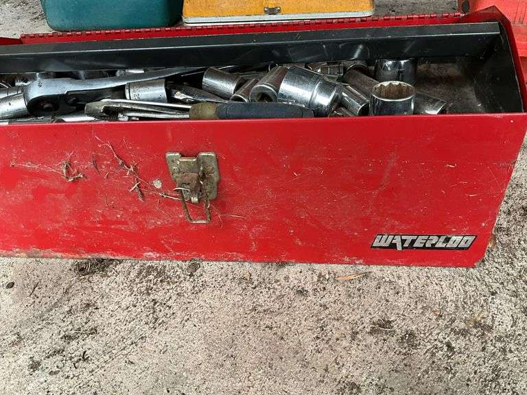 Red Waterloo toolbox w/ wrenches & sockets contents - Hurley Real ...