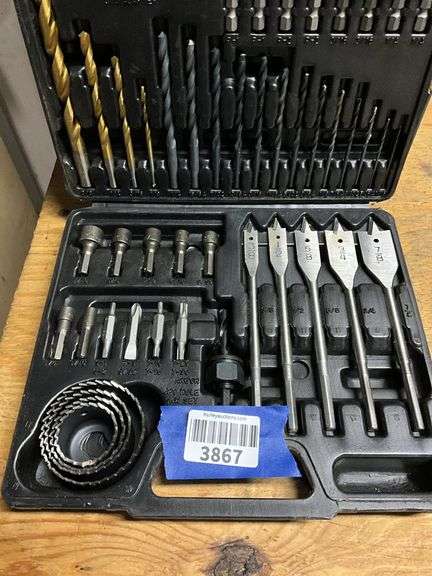 Two hardware caddies & contents, drill bits - Hurley Real Estate & Auctions