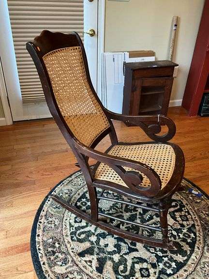 Lincoln Rocker, cane seat & back - Hurley Real Estate & Auctions