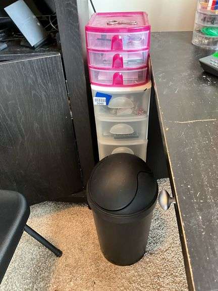 waste can, storage drawers, wires, desk supplies - Hurley Real Estate ...